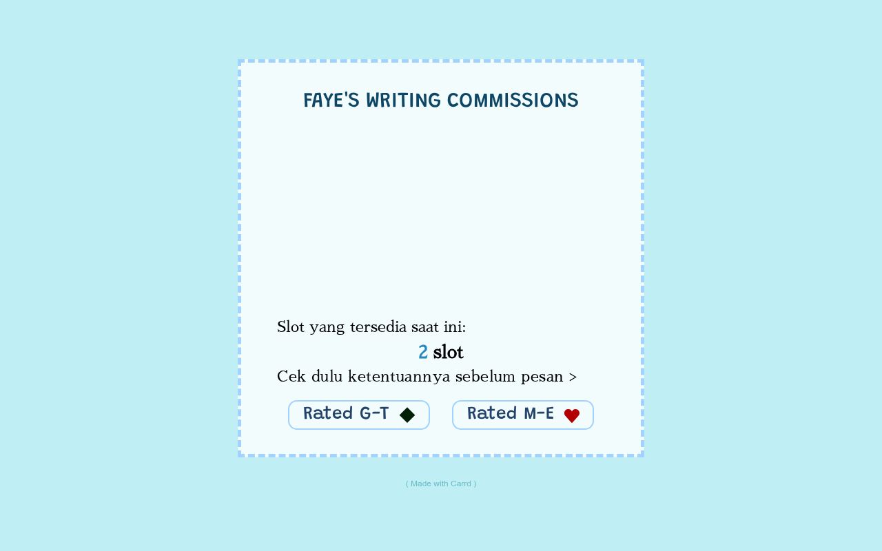 Faye's Writing Commission
